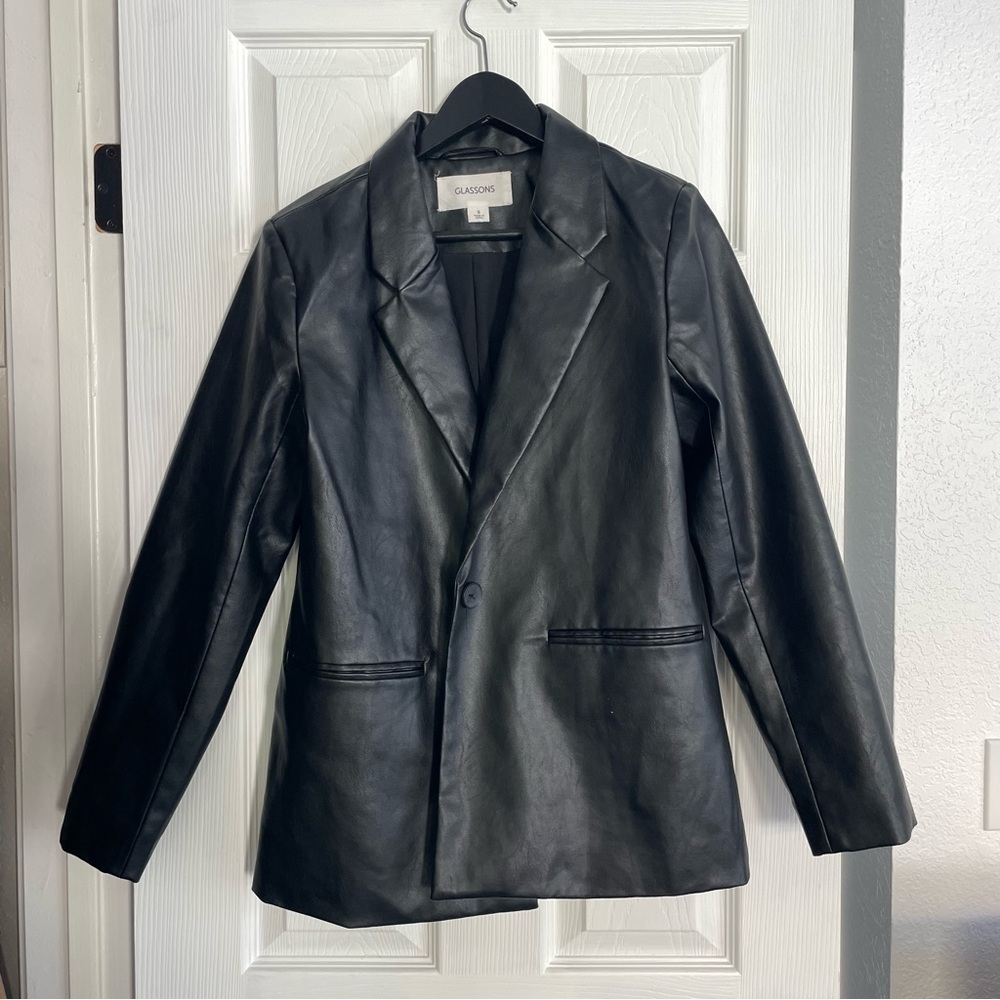 Glassons Faux Leather Oversized Blazer - Gem